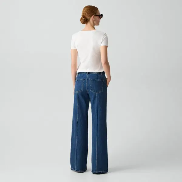 Theory Fluid Flare Jean In Essential Denim - Ocean Blue