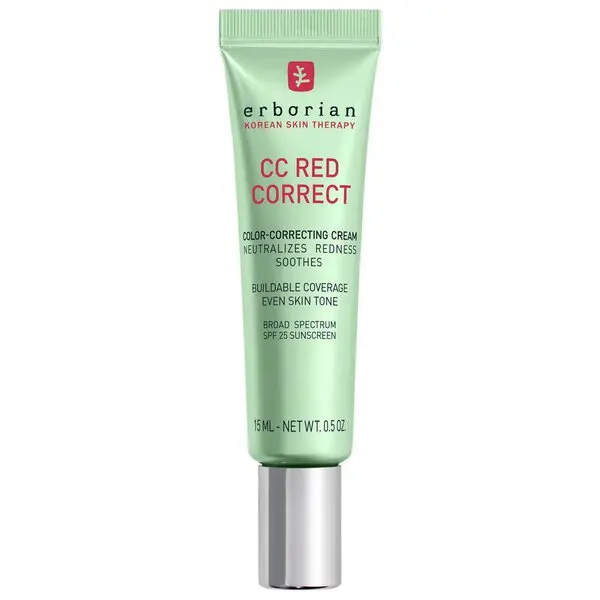 ERBORIAN Cc Red Correct Green Color-corrector Spf 25 To Cover Redness, With Korean Centella Asiatica Extract - One-color