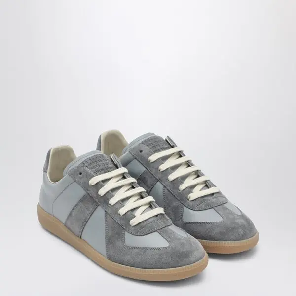 MAISON MARGIELA Replica Leather And Suede Sneakers - Grey