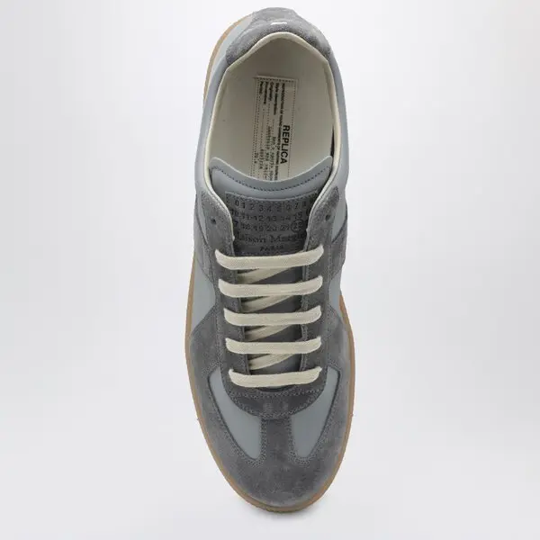 MAISON MARGIELA Replica Leather And Suede Sneakers - Grey