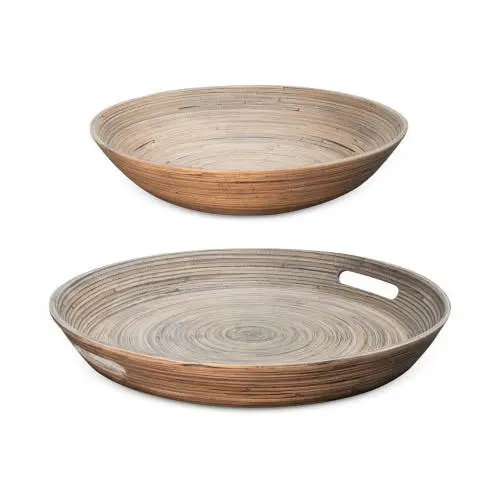 LEXA 2 Piece Serving Tray & Salad Bowl Set - Black