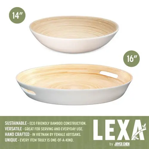 LEXA 2 Piece Serving Tray & Salad Bowl Set - White