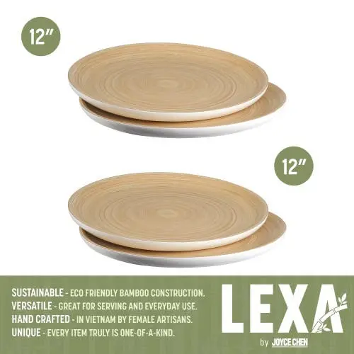 LEXA 4 Piece Serving Plate Set - White