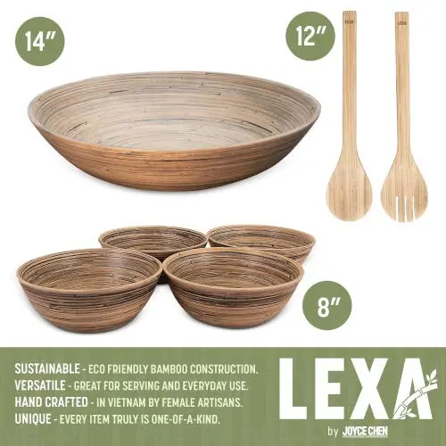 LEXA 6 Piece Salad Serving Set - Black