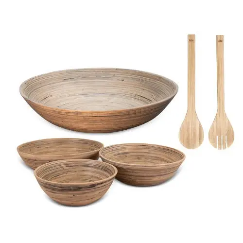 LEXA 5 Piece Bowl And Utensil Set - Black