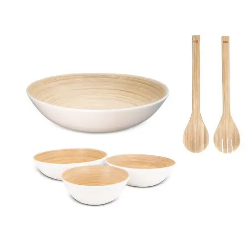 LEXA 5 Piece Bowl And Utensil Set - White