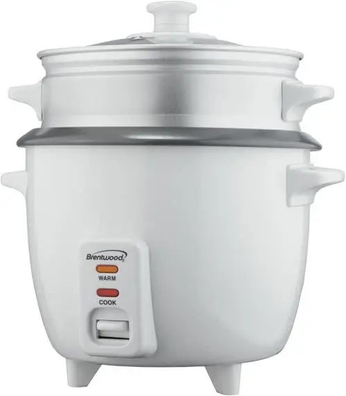 BRENTWOOD Rice Cooker And Food Steamer - White