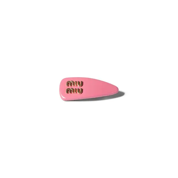 Miu Miu Patent Leather Hair Clip - Geranium Pink