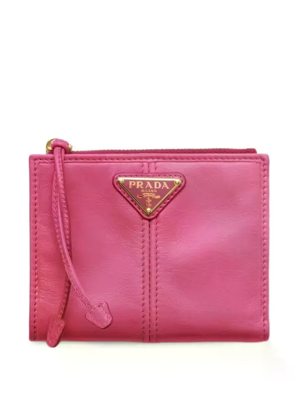 Prada Triangle-logo Small Wallet - Pink