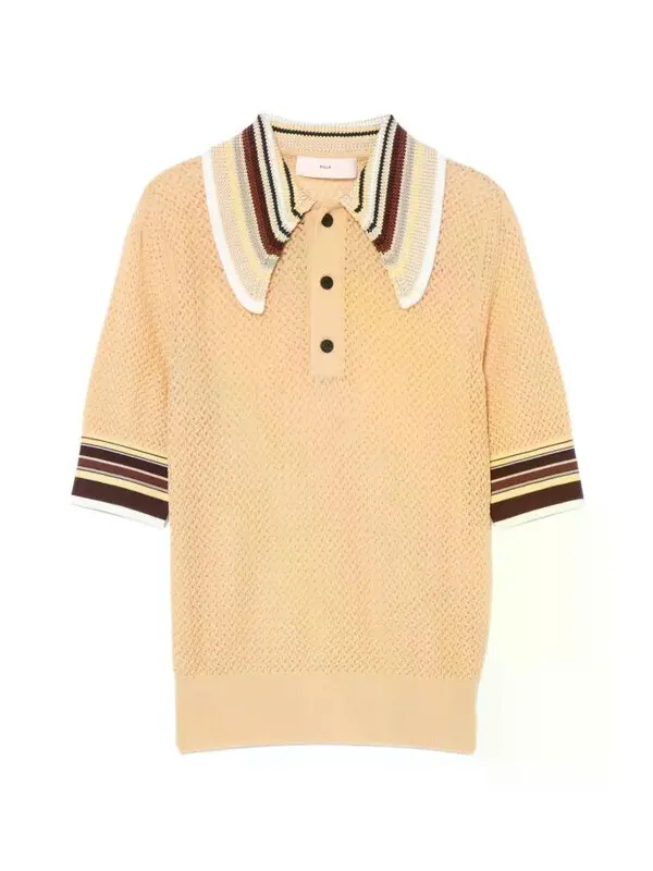 Toga Lace-knitted Polo Top