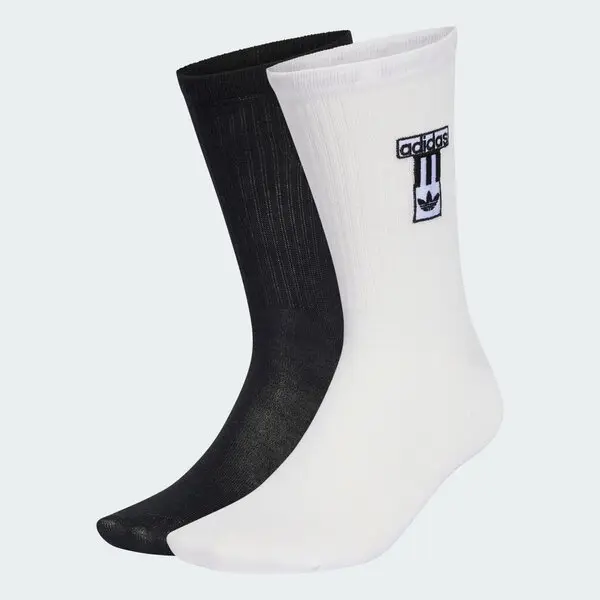 Adidas Adibreak Crew Socks 2 Pairs - White / Black