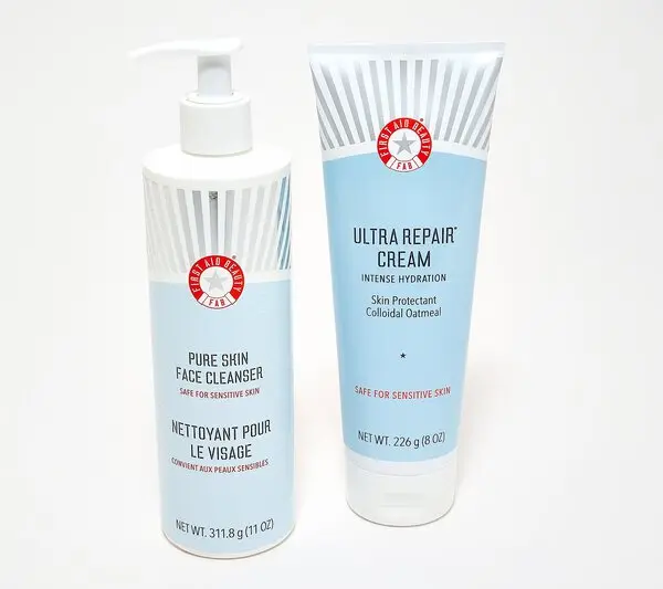 FIRST AID BEAUTY 8oz Ultra Repair Cream + 11oz Face Cleanser - One-color