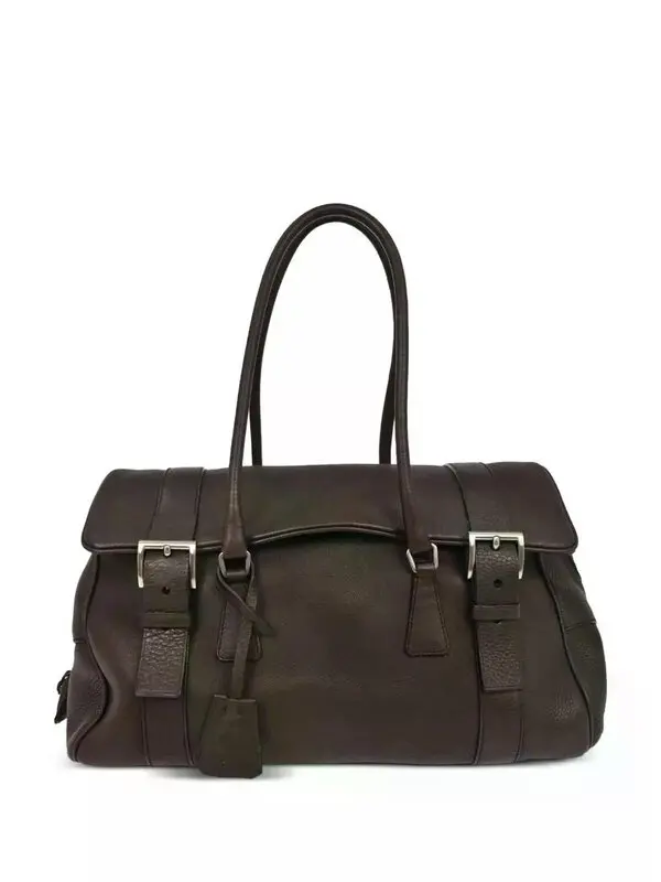 Prada 1990-2000s Buckled Leather Shoulder Bag