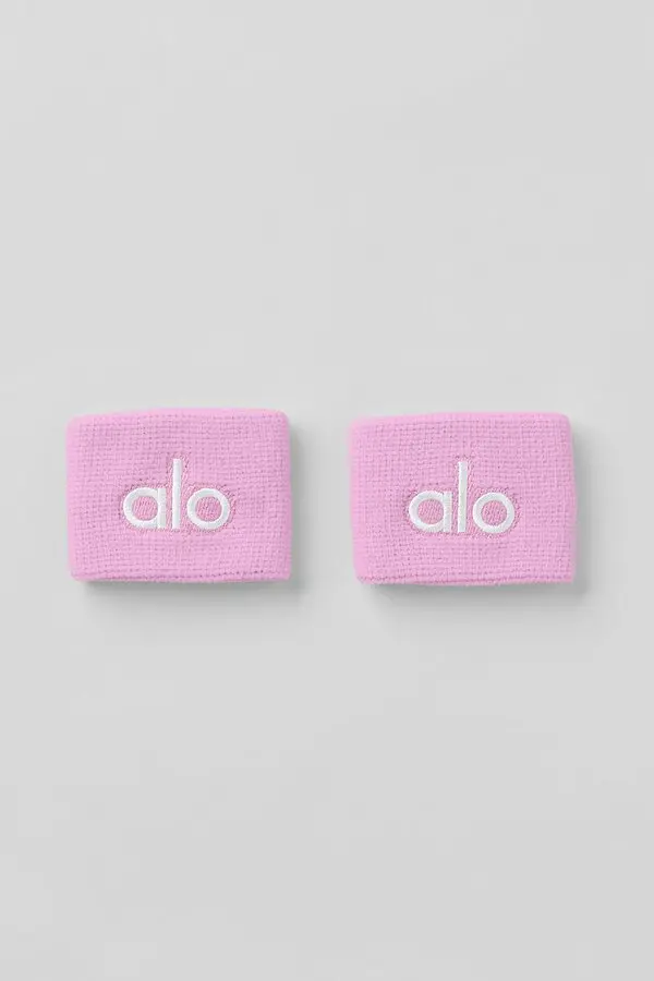 Alo Yoga Glow Wristband - Candy Heart Pink/white