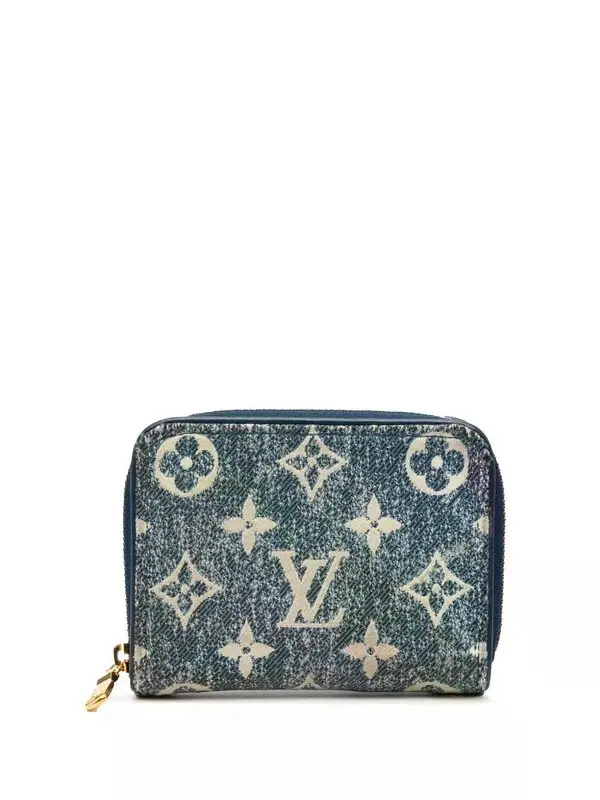 LOUIS VUITTON 2021-2025 Monogram Jacquard Denim Zippy Purse Coin Pouch - Blue