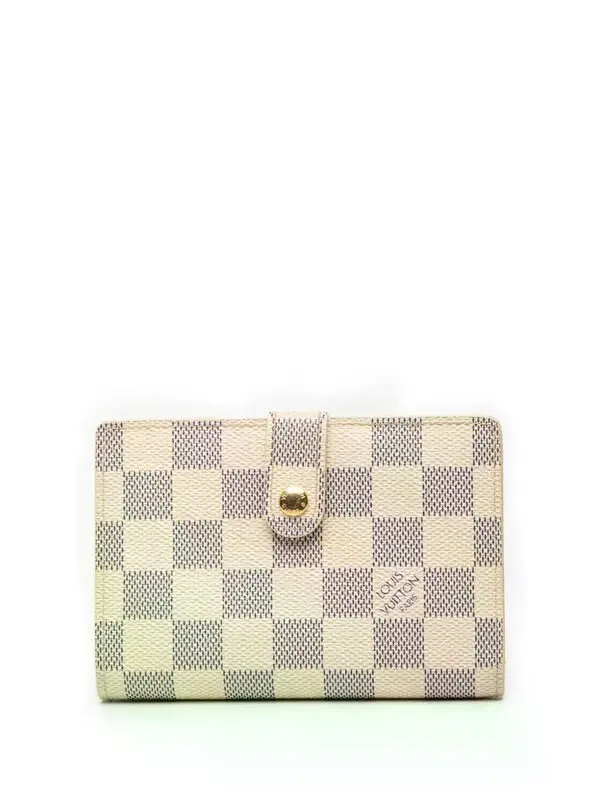 LOUIS VUITTON 2001 Damier Azur Portefeuille Viennois Small Wallets - White