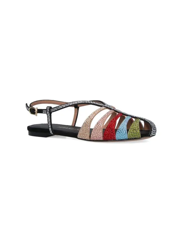 FERRAGAMO Caged Rhinestone Sandals - Multi