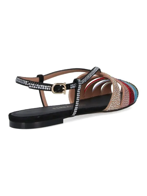 FERRAGAMO Caged Rhinestone Sandals - Multi