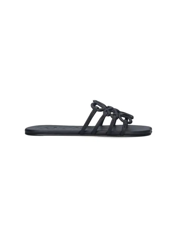 Loewe Anagram Petal Sandals - Black