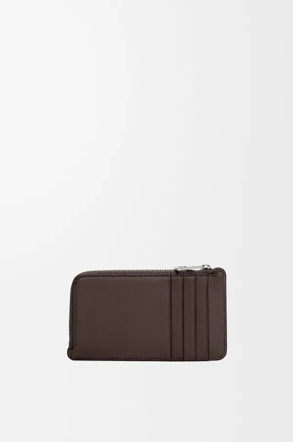 Loewe Coin Cardholder In Satin Leather Skin - Dark Brown
