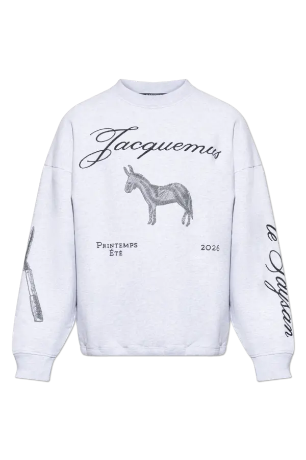 Jacquemus Sweatshirt With Embroidered Logo - Grey