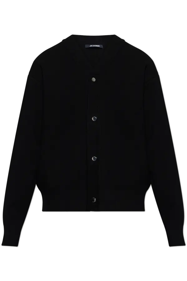 Jacquemus Wool Turtleneck Cardigan - Black