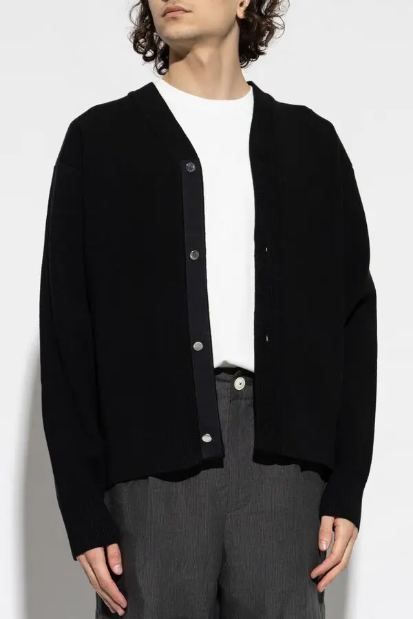 Jacquemus Wool Turtleneck Cardigan - Black