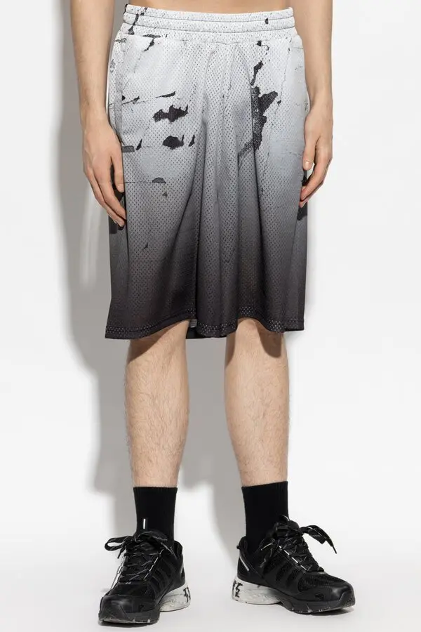 44 LABEL GROUP Perforated Knee Length Shorts - Grey