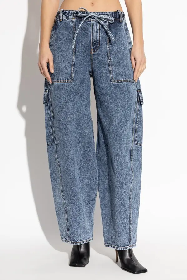 Alaïa Boyfriend Cargo Jeans - Blue