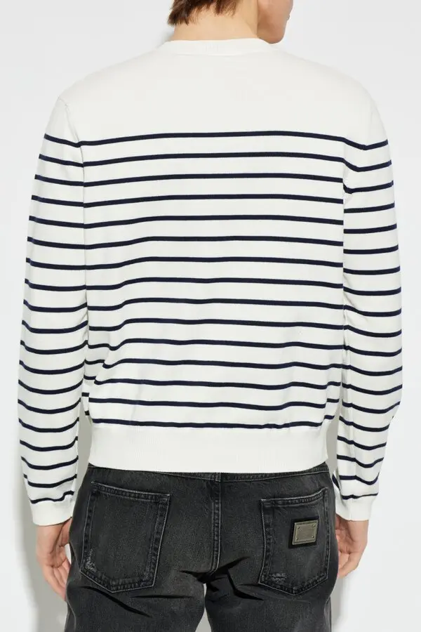 Dsquared2 Striped Logo Sweater - White