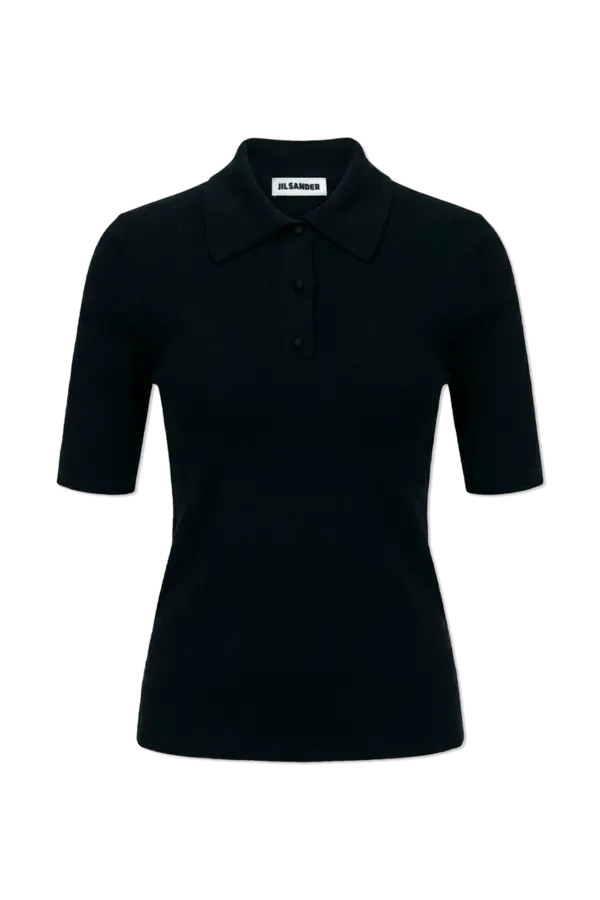 JIL SANDER Wool Polo - Black