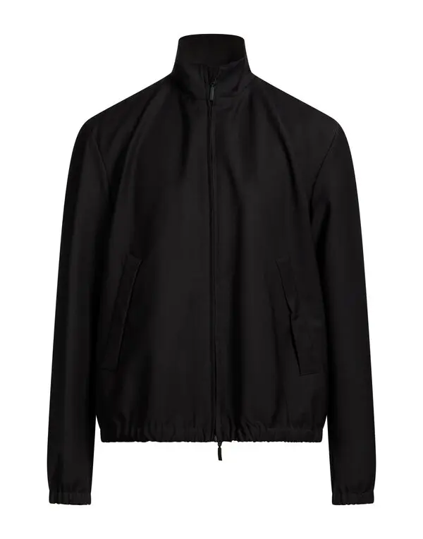Boglioli Harrington Jacket In Cool Wool - Black