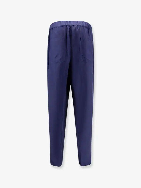 LANEUS Viscose And Linen Wide Leg Trousers