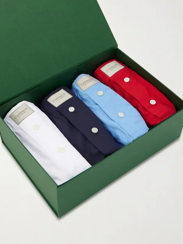 Comme Si Quartetto Set Of Four Cotton-poplin Shorts - Multi