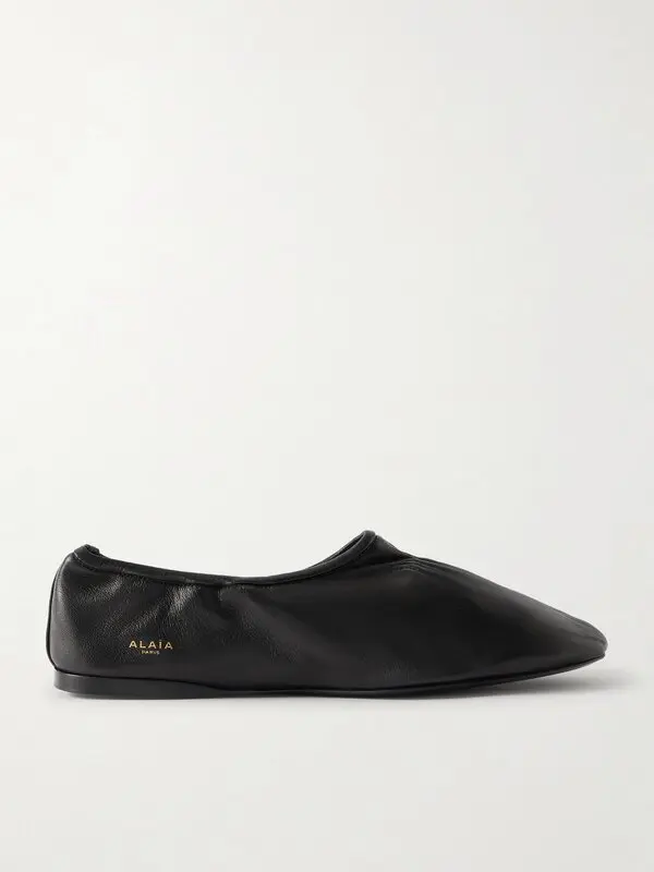 Alaïa Leather Ballerina Flats - Black