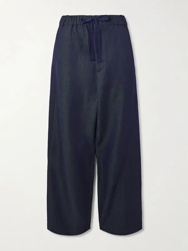 SANDERLAK Wool-blend Twill Wide-leg Pants