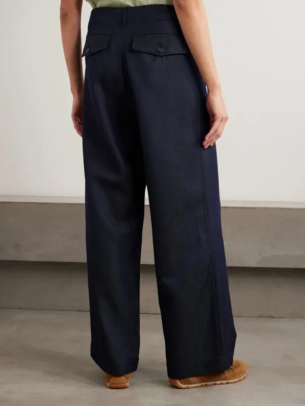 SANDERLAK Wool-blend Twill Wide-leg Pants