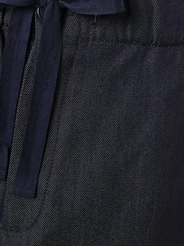 SANDERLAK Wool-blend Twill Wide-leg Pants