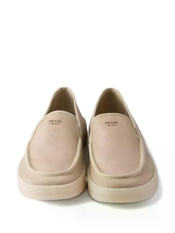 Prada Logo-printed Loafers - Neutrals