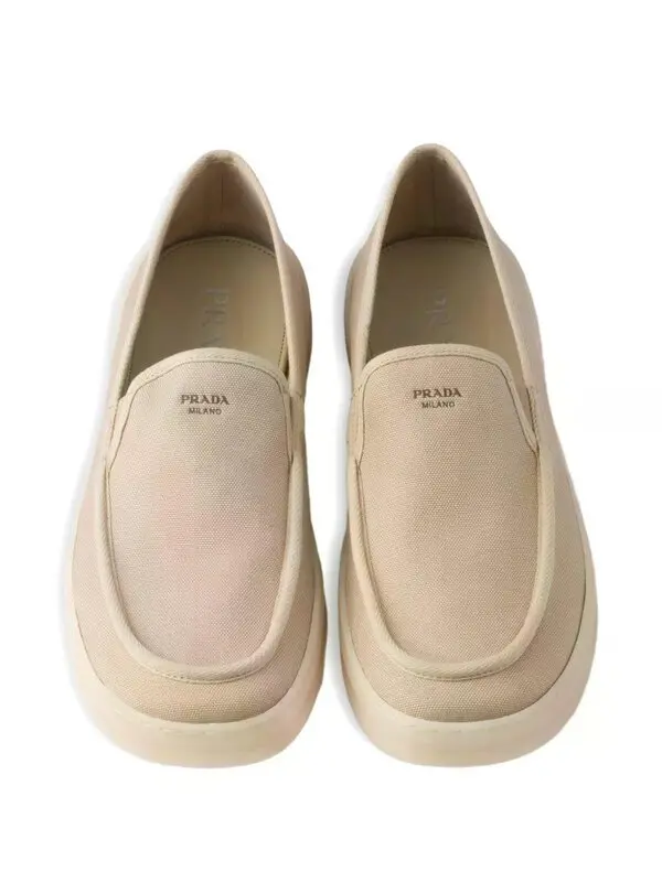 Prada Logo-printed Loafers - Neutrals