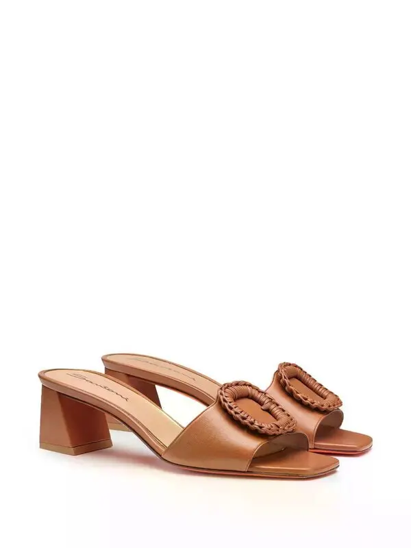 Santoni Woven Buckle Sandals - Brown