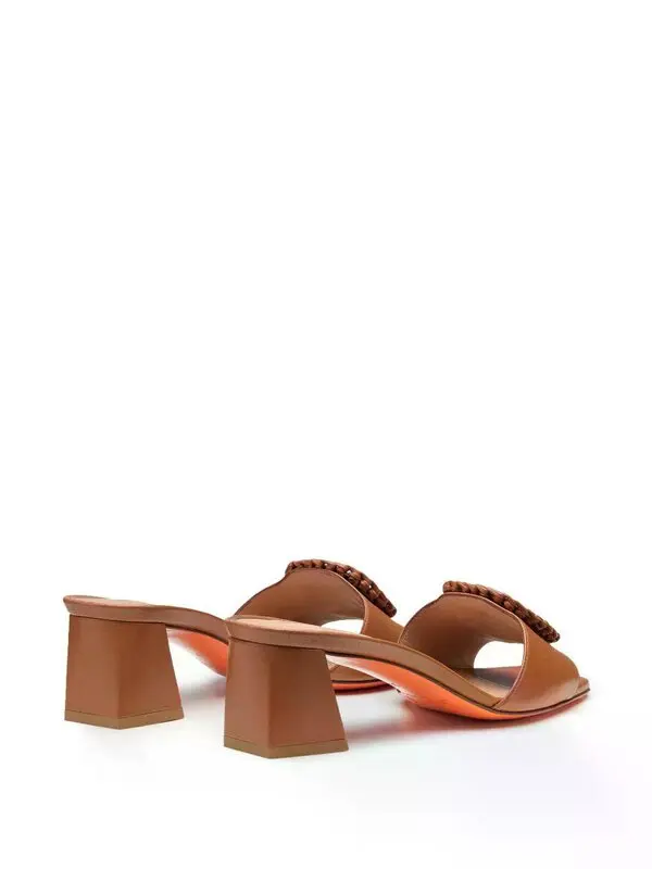 Santoni Woven Buckle Sandals - Brown