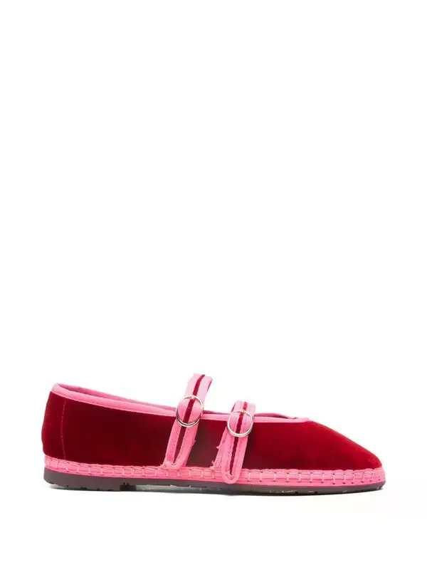 FLABELUS Claire Double-strap Ballet Flats - Red