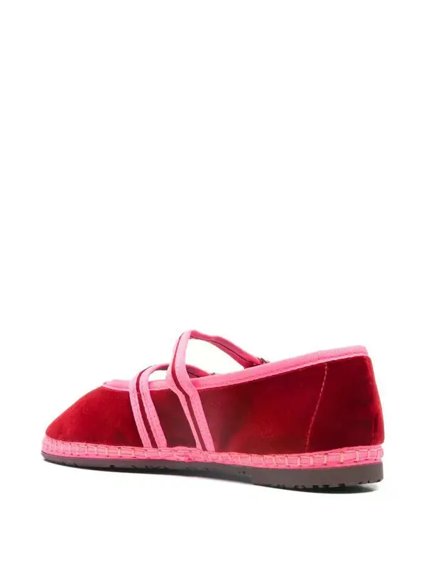FLABELUS Claire Double-strap Ballet Flats - Red