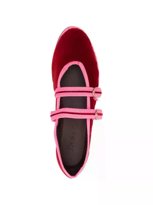 FLABELUS Claire Double-strap Ballet Flats - Red