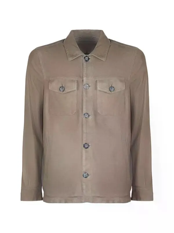 VOLFAGLI FIRENZE Urano Button-front Suede Shirt Jacket