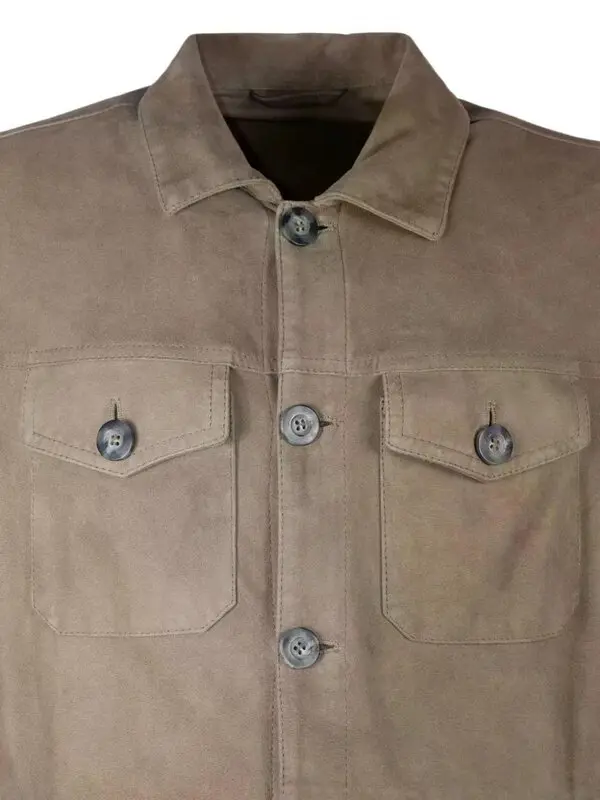 VOLFAGLI FIRENZE Urano Button-front Suede Shirt Jacket
