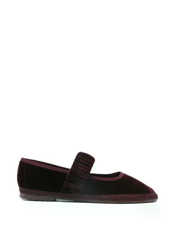 FLABELUS Mafalda Ruched-strap Ballet Flats - Red