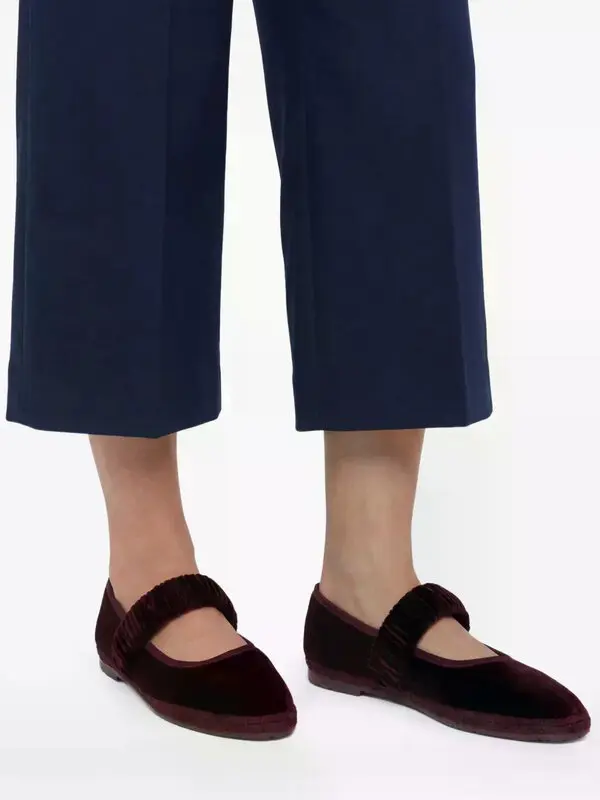 FLABELUS Mafalda Ruched-strap Ballet Flats - Red