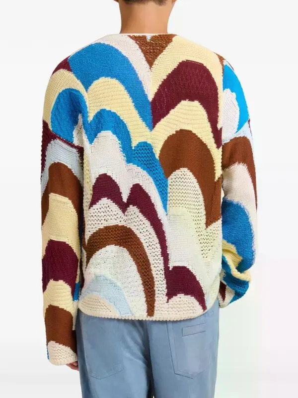Marni Patterned Crochet-effect Cardigan